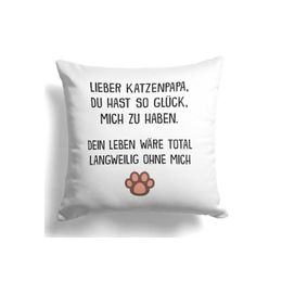 22Feels Dekokissen Katzenpapa Geschenk Herrchen Katze Deko Männer Katzenliebe Couch Kater