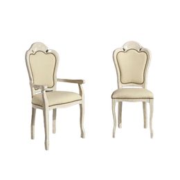 JVmoebel Esszimmerstuhl, Stuhl ohne Armlehne Holz Leder Esszimmer Stühle Design Sessel Neu