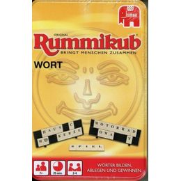 Jumbo Spiele Spiel, Original Rummikub WORT Kompakt in Metalldose