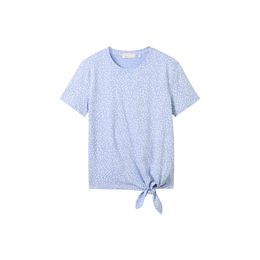 Tom Tailor Denim Damen T-Shirt mit Bio-Baumwolle, blau, Print, Gr. XXL