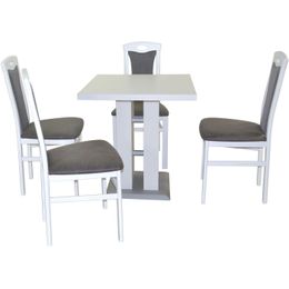 HOFMANN LIVING AND MORE Essgruppe 5tlg. Tischgruppe, (Spar-Set, 5-tlg., 5tlg. Tischgruppe), Stühle montiert, schwarz|weiß