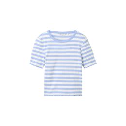 Tom Tailor Denim Damen Gestreiftes T-Shirt, blau, Streifenmuster, Gr. XXL