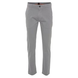 BOSS Orange Chinohose Chino_slim mit BOSS Orange Markenlabel, grau