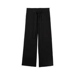 Tom Tailor Denim Damen Culotte mit Bindegürtel, schwarz, Uni, Gr. L