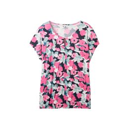 Tom Tailor Damen Plus - T-Shirt mit Allover Print, rosa, Allover Print, Gr. 46