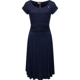 Ragwear Sommerkleid Ivone Solid leichtes Jersey-Kleid in melierter Optik, blau