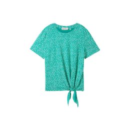 Tom Tailor Denim Damen T-Shirt mit Bio-Baumwolle, grün, Print, Gr. L