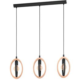 Hängeleuchte Eglo "BASILDON" Lampen Gr. Höhe: 110 cm, schwarz Pendelleuchten und Hängeleuchten schwarz, braun L78 x H110 B16 cm aus Holz Metall Esstisch