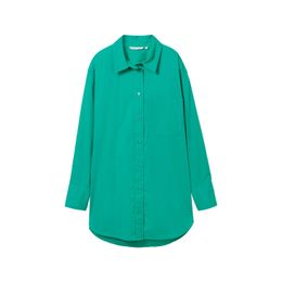 Tom Tailor Denim Damen Oversized Hemd, grün, Uni, Gr. XXL