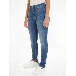 Calvin Klein Jeans Skinny-fit-Jeans HIGH RISE SUPER SKINNY ANKLE mit Calvin Klein Jeans Leder-Badge am hinteren Bundabschluss, blau