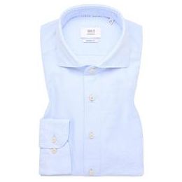 Eterna MODERN FIT Linen Shirt in pastellblau unifarben, pastellblau, 46