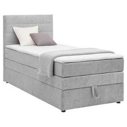 Boxspringbett Palma in Grau ca. 90x200cm mit Topper