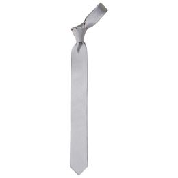 MAN'S WORLD Man's World Krawatte in klassischen Uni-Farben und Slim-Breite - NEUE KOLLEKTION, grau|silberfarben