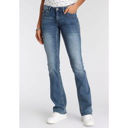 Arizona Bootcut-Jeans mit Keileinsätzen Low Waist, blau