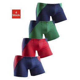 H.I.S. H.I.S Boxer (Packung, 4-St) mit coolem Colorblocking für einen sportlichen Auftritt, bunt|grün|rot