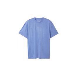 Tom Tailor Denim Herren Melange T-Shirt, blau, Melange Optik, Gr. XL