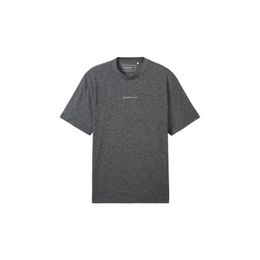 Tom Tailor Denim Herren Melange T-Shirt, schwarz, Melange Optik, Gr. XXL