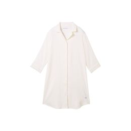 Tom Tailor Damen Nachthemd mit Knopfleiste, weiß, Uni, Gr. S/36