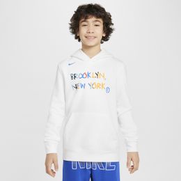 Brooklyn Nets City Edition Nike NBA-Fleece-Hoodie für ältere Kinder - Weiß