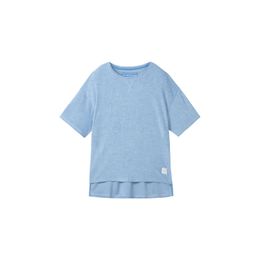 Tom Tailor Damen T-Shirt mit Rundhalsausschnitt, blau, Uni, Gr. 3XL/46