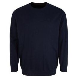 Tom Tailor Herren Plus - Basic Pullover mit Logo-Stickerei, blau, Gr. 4XL