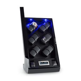 Klarstein Klingenthal Uhrenbeweger Rechts-Links-Lauf bis 2200U/d 12 Uhren RGB-LED Touch abschlie&szlig;bar Schwarz
