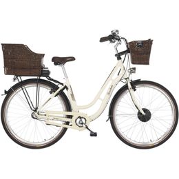 FISCHER BIKE E-Bike FISCHER FAHRRAD "CITA ER 1804 418 48" E-Bikes Gr. 48 cm, 28 Zoll (71,12 cm), beige (elfenbein glänzend) E-Bikes