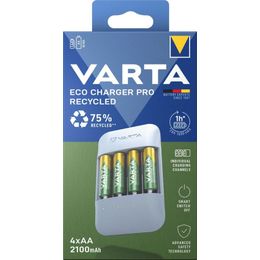 Varta Akku Ladegerät Eco Charger Pro Recycled 4x AA 2100mAh für AA/AAA 57683 Batterie-Ladegerät