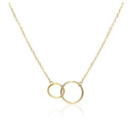 UNIQUE Goldring Halskette Kreise für Damen aus 375er Gold von UNIQUE