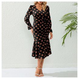 AFAZ New Trading UG Sommerkleid Damen Kurzärmeliges Swing-Kleid mit U-Ausschnitt für Rundhals Strandkleid Blumenkleid