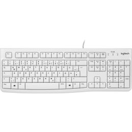 Logitech Tastatur K120 mit Kabel Keyboard weiß 920-003626 Tastatur