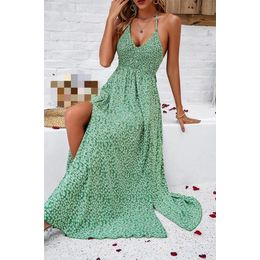 AFAZ New Trading UG Sommerkleid Damenkleid mit langem Rock und Hosenträger-Print