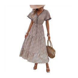 AFAZ New Trading UG Sommerkleid Mittellanges Sommerkleid für Damen mit Leopardenmuster