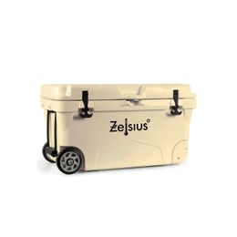Zelsius Kühlbox beige 50 Liter mit Räder