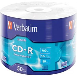 Verbatim CD-Rohling 50 Rohlinge CD-R 80Min 700MB 52x Shrink