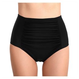 AFAZ New Trading UG Shorts Plissierter Triangel-Bikini-Badeanzug für Damen mit Bauchkontrolle