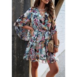 DEBAIJIA Dirndl Sommerkleid Damen Frauen Bedruckter Kleid lässiger Mode