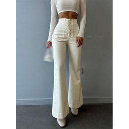 AFAZ New Trading UG Palazzohose Sexy High-Waist-Hose und Schlaghose im weißen Design