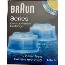 Braun CCR 2 als 2-er Pack / Lemonfresh Elektrorasierer Reinigungslösung (1-St. 170 ml per Cartusche)