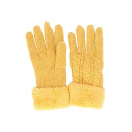 Antonio Strickhandschuhe Antonio Damen Winter Fingerhandschuhe Teddy Futter yellow