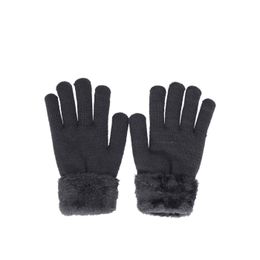 Antonio Strickhandschuhe Antonio Damen Winter Fingerhandschuhe Teddy Futter dark grey