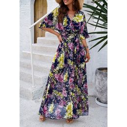 DEBAIJIA Dirndl Sommerkleid Damen Frauen Bedruckter Kleid lässiger Mode