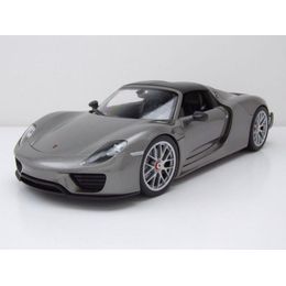 Welly Modellauto Porsche 918 Spyder Hardtop Weissach 2012 grau schwarz Modellauto 1:18