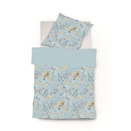 Bettwäsche Fleuresse Schweizer Mako-Satin Bettwäsche 155x220 Vögel Blüten Wende