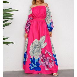 AFAZ New Trading UG Sommerkleid Damen Sommerkleid Volants Schulterfreies Kleid Beinschlitz