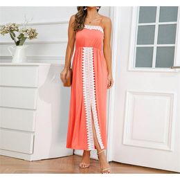 AFAZ New Trading UG Sommerkleid Damen Sommer Lang Kleid V-Ausschnitt Kurzarm Blumen Maxikleid