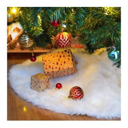 AFAZ New Trading UG Weihnachtsbaumdecke Reinweißer Plüsch-Weihnachtsbaumrock