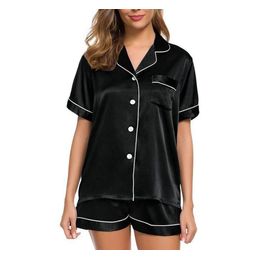 AFAZ New Trading UG Pyjama Damen Pyjama Schlafanzug Frauen Nachtwäsche V-Ausschnitt Hausanzug
