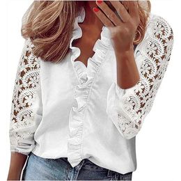 AFAZ New Trading UG Hemdblusenkleid Hemden Damen T-Shirts Damen Langarmhemden Lose übergroße Hemden
