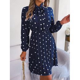 BlauWave Druckkleid Damen Strandkleid mit Polka-Dot-Muster